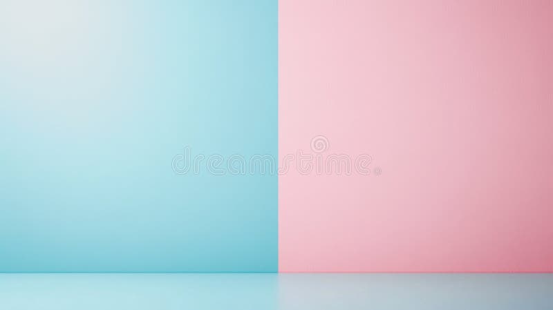 Minimalist Split Color Background of Soft Blue and Light Pink with ...