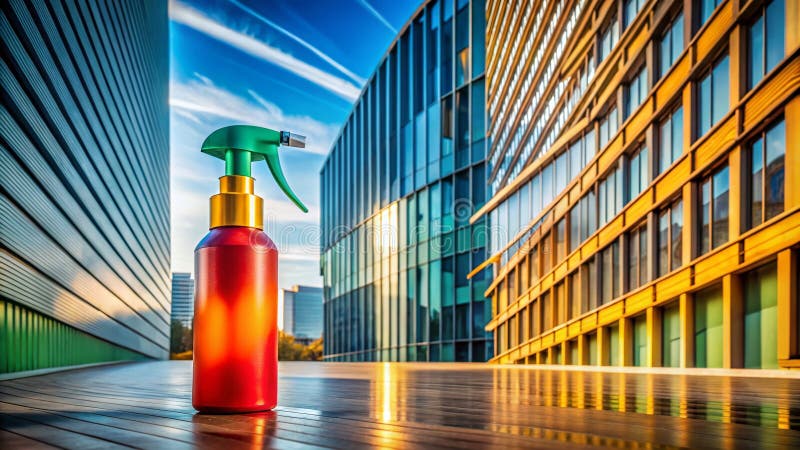 Minimalist Spray Bottle Design Against a Modern Architectural Backdrop ...