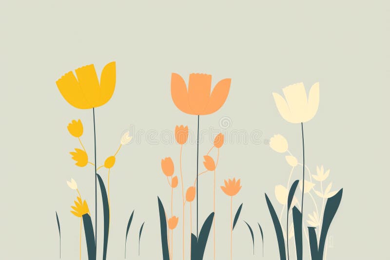 Minimalist Spring Background with Pastel Colors and Springtime Elements ...