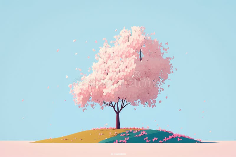 Minimalist Spring Background with Pastel Colors and Springtime Elements ...