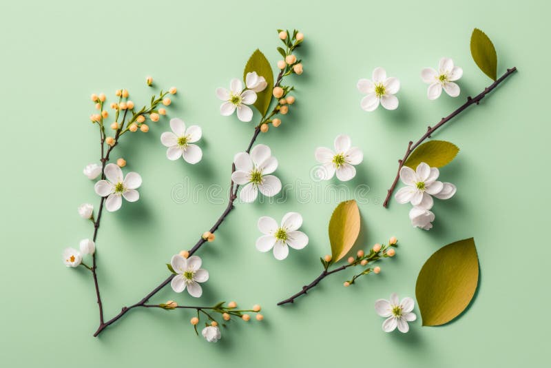 Minimalist Spring Background with Pastel Colors and Springtime Elements ...