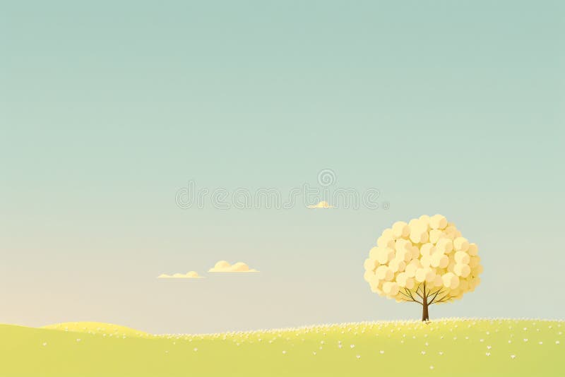 Minimalist Spring Background with Pastel Colors and Springtime Elements ...
