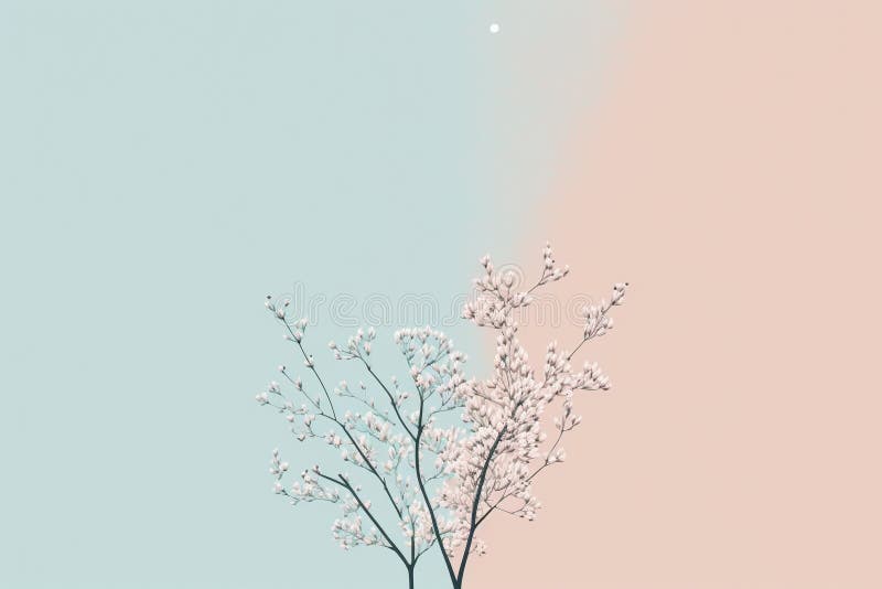 Minimalist Spring Background with Pastel Colors and Springtime Elements ...