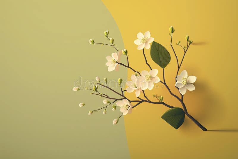 Minimalist Spring Background with Pastel Colors and Springtime Elements ...