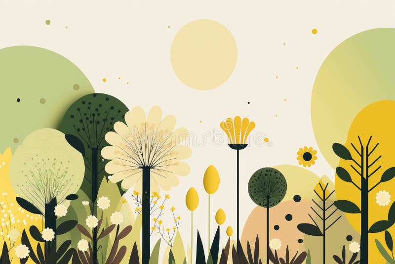 Minimalist Spring Background with Pastel Colors and Springtime Elements ...