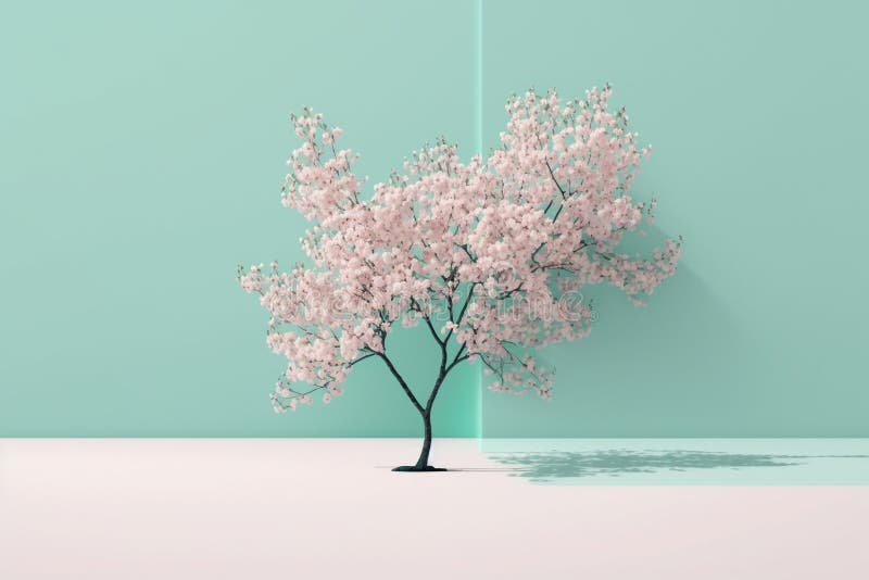 Minimalist Spring Background with Pastel Colors and Springtime Elements ...