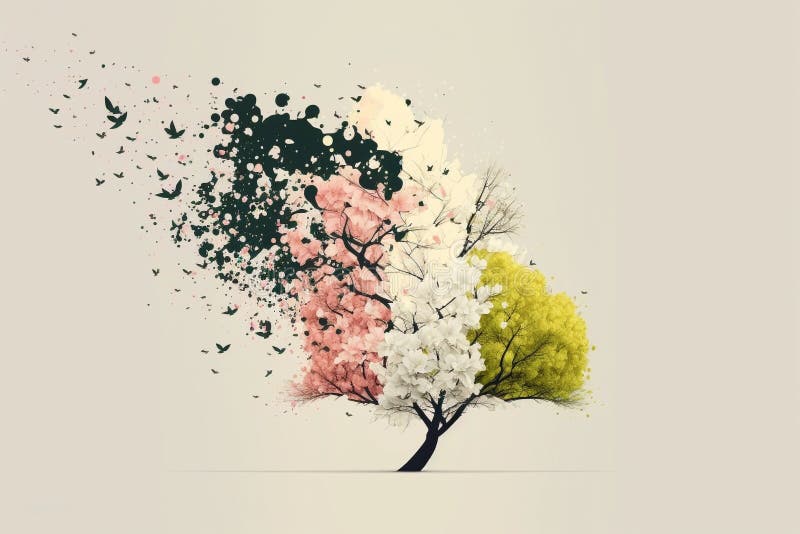 Minimalist Spring Background with Pastel Colors and Springtime Elements ...