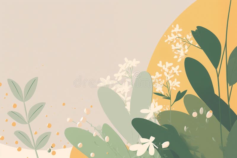 Minimalist Spring Background with Pastel Colors and Springtime Elements ...
