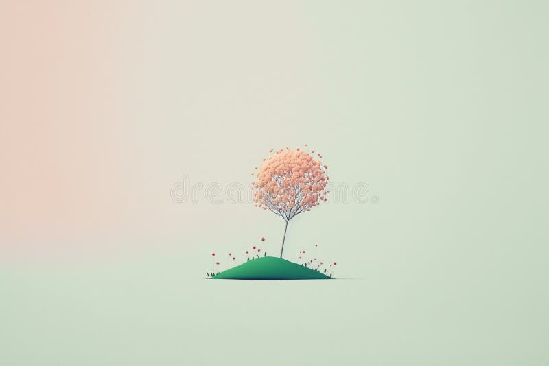 Minimalist Spring Background with Pastel Colors and Springtime Elements ...