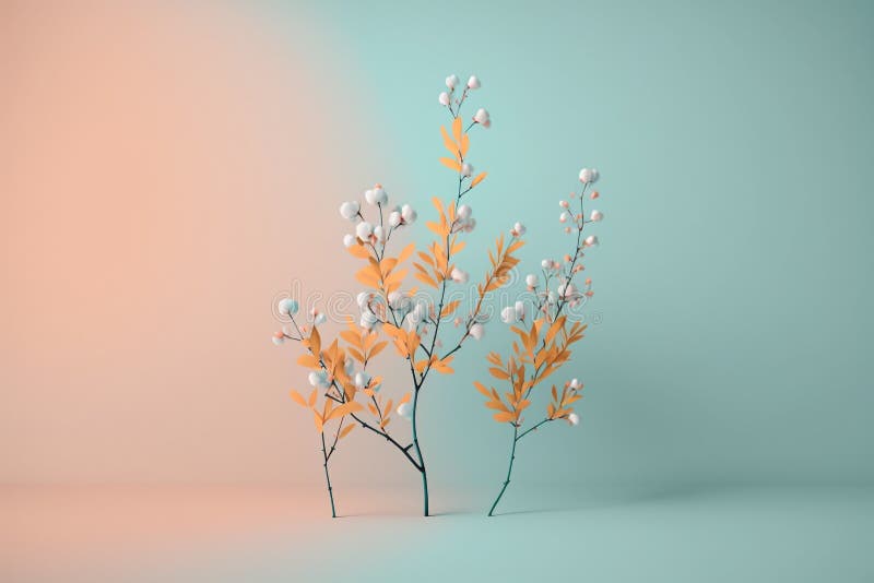 Minimalist Spring Background with Pastel Colors and Springtime Elements ...