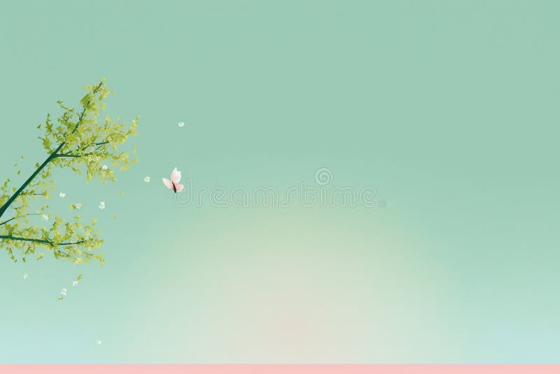 Minimalist Spring Background with Pastel Colors and Springtime Elements ...