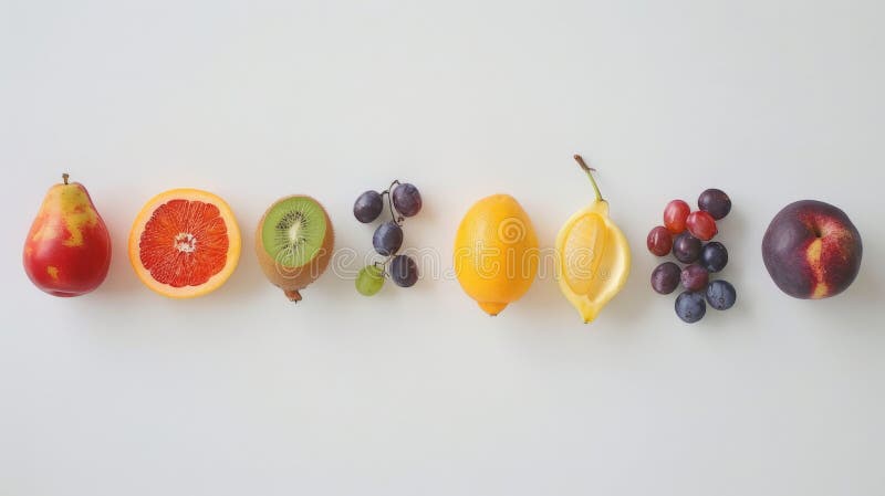 Minimalist Spring Fruit Layout, Emphasizing the Natural Beauty of Each ...
