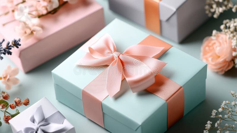 Minimalist Spring Gift Boxes Pastel Stock Illustration - Illustration of violet, design: 359620840