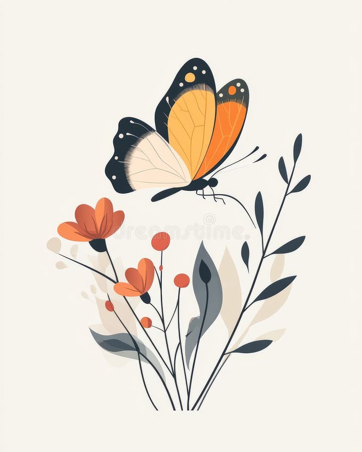 Minimalist Springinspired Logo Design in Vector Format Stock ...