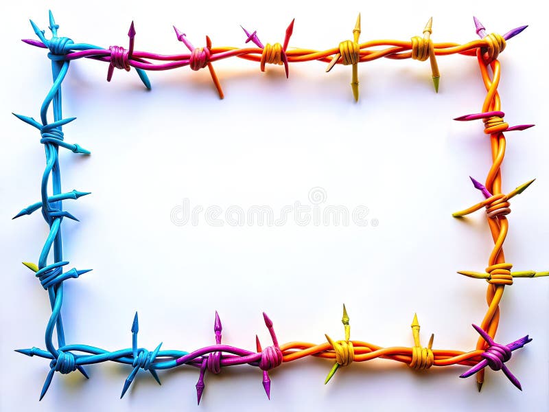 A Minimalist Square Barbed Wire Frame a CloseUp Study of Texture Detail ...