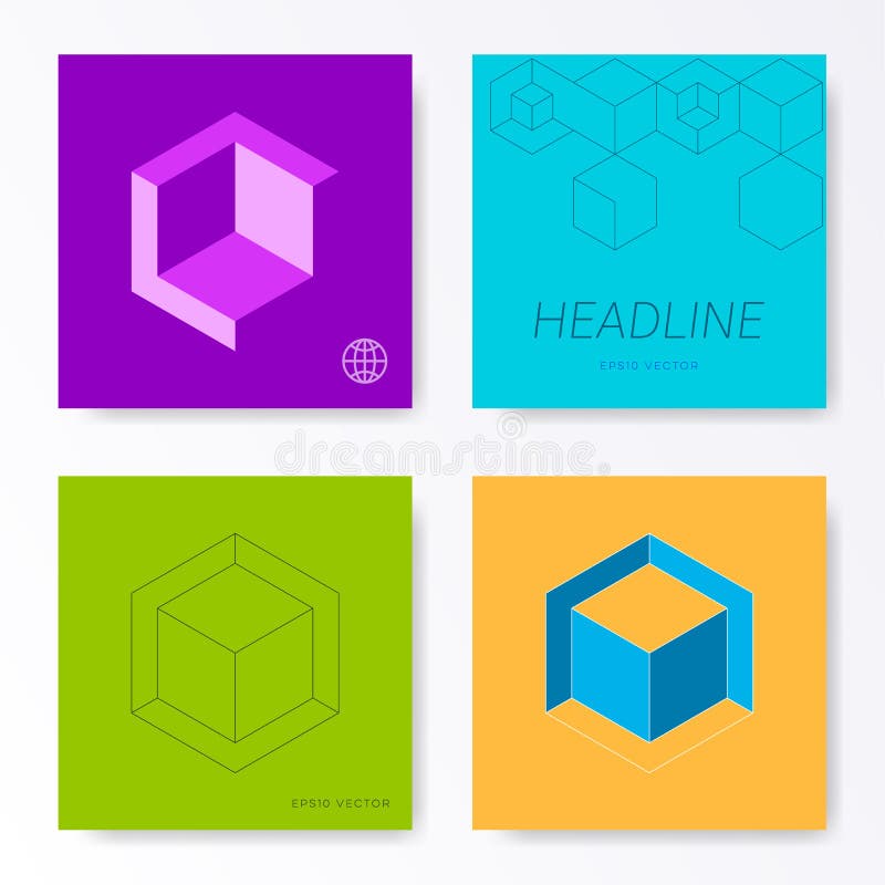 Minimalist Square Card Cover Design Templates Stock Vector ...