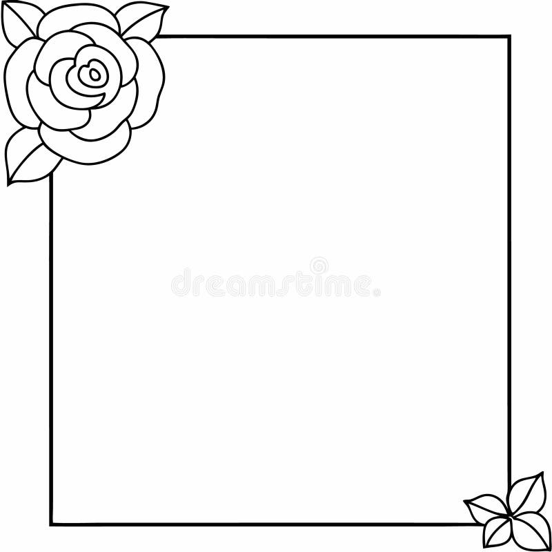 Black White Rose Corner Stock Illustrations – 841 Black White Rose ...