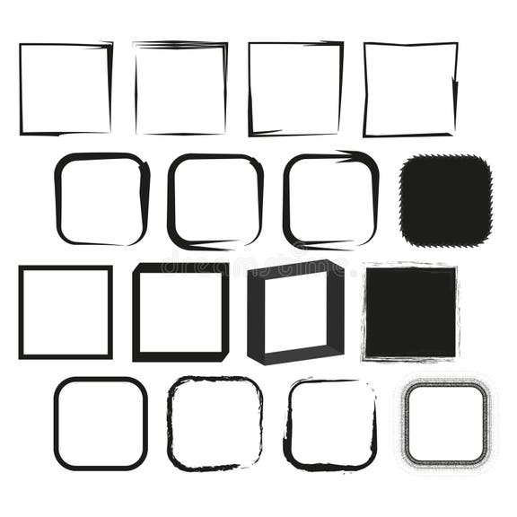 Minimalist Square Frames. Abstract Vector Outlines. Geometric Clean ...