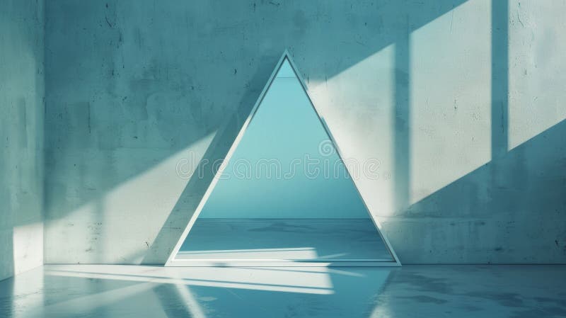 A Minimalist Square Mirror Mounted on a Bold Triangular Frame Playing ...