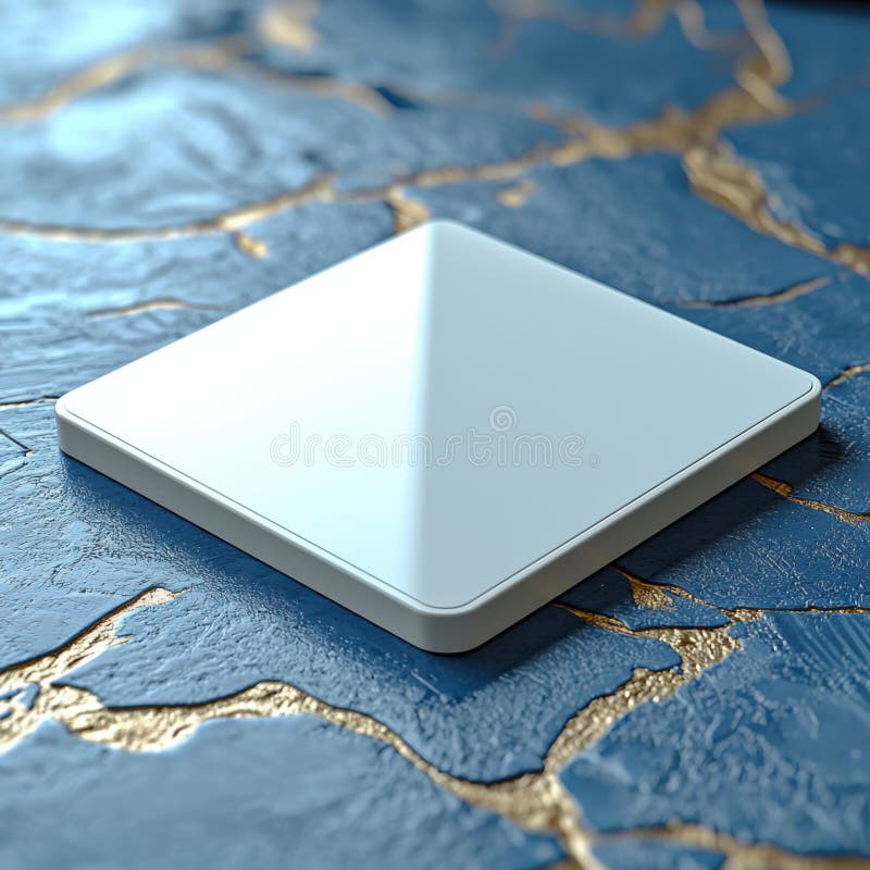 Minimalist Square Mockup on Textured Surface with Golden Accents Stock ...