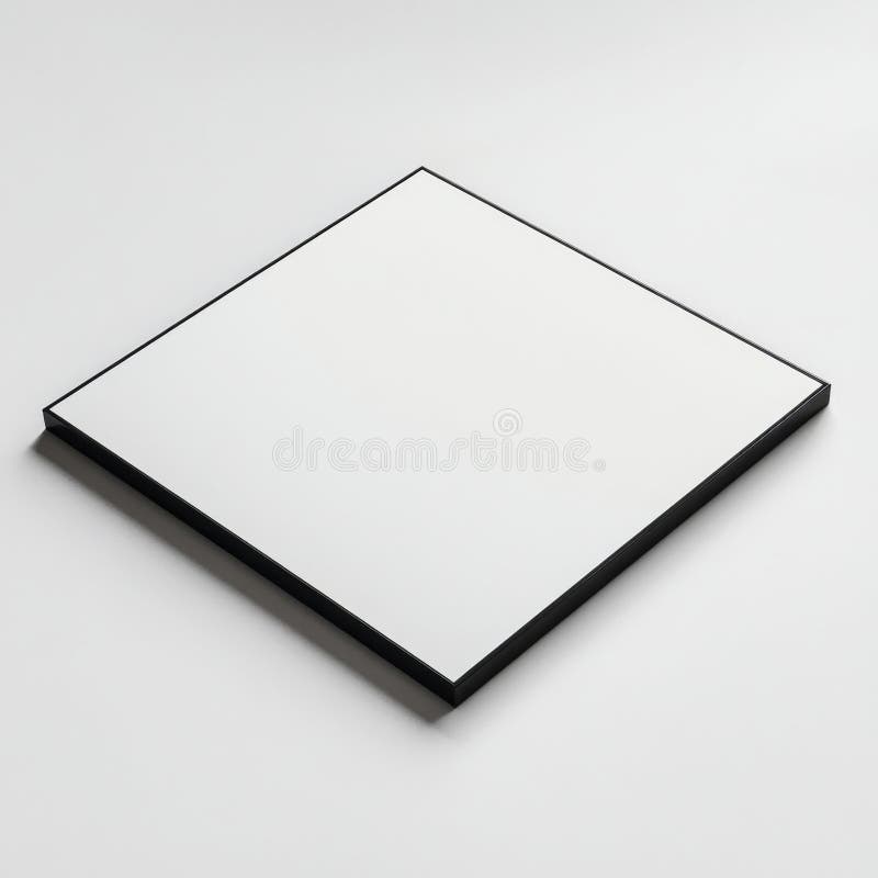 Minimalist Square White Canvas on Gray Background with Black Frame for ...