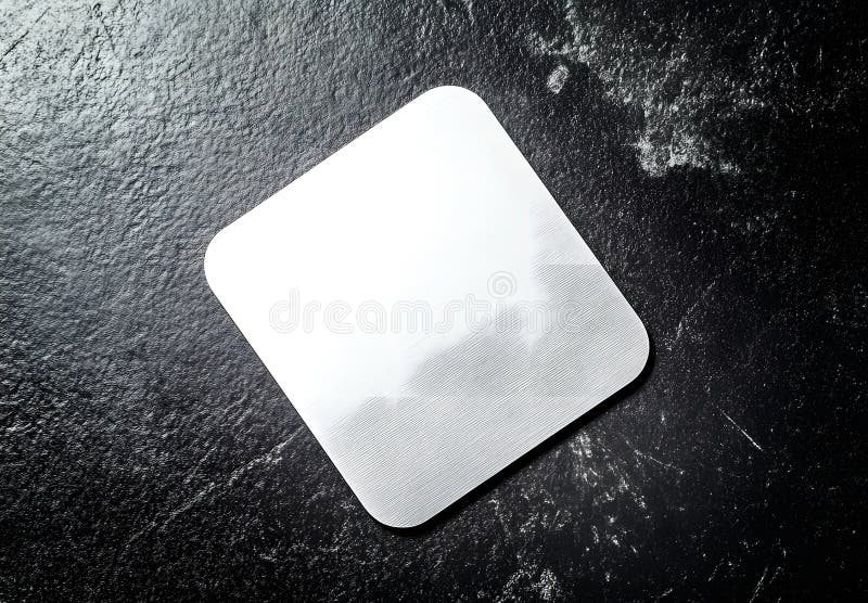 Minimalist Square White Card Textured Black Background Stock ...