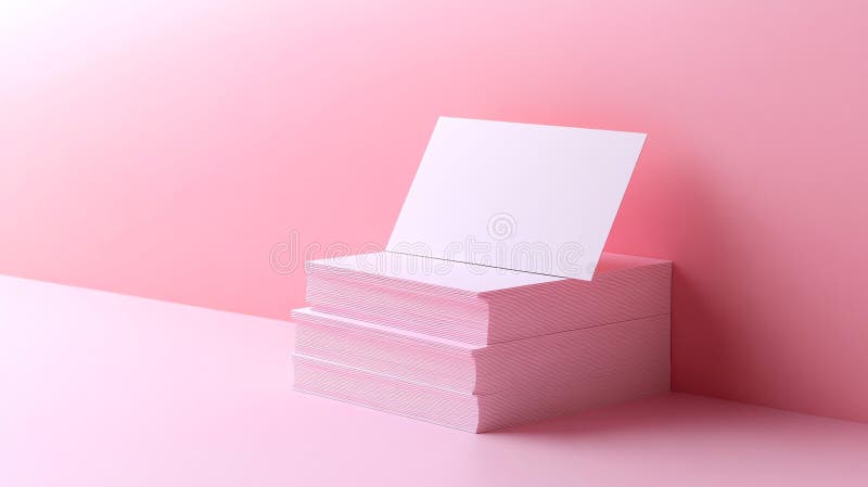 A Minimalist Stack of Blank White Sheets on a Pastel Pink Background ...