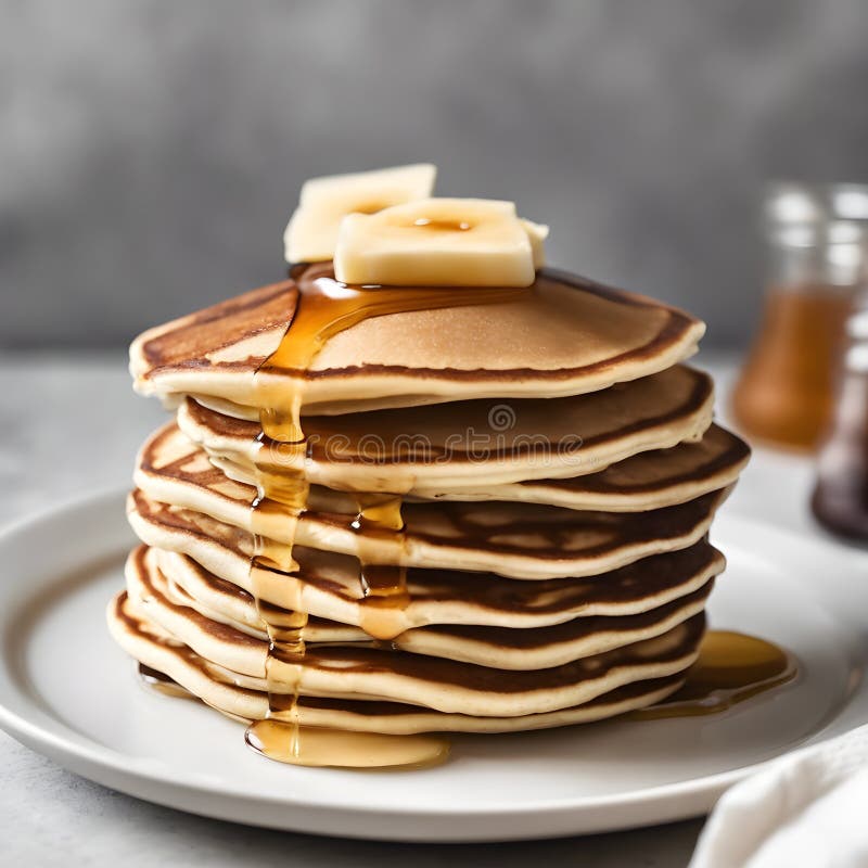 Minimalist Stack: Pancakes on White in Natural Light Stock Image ...