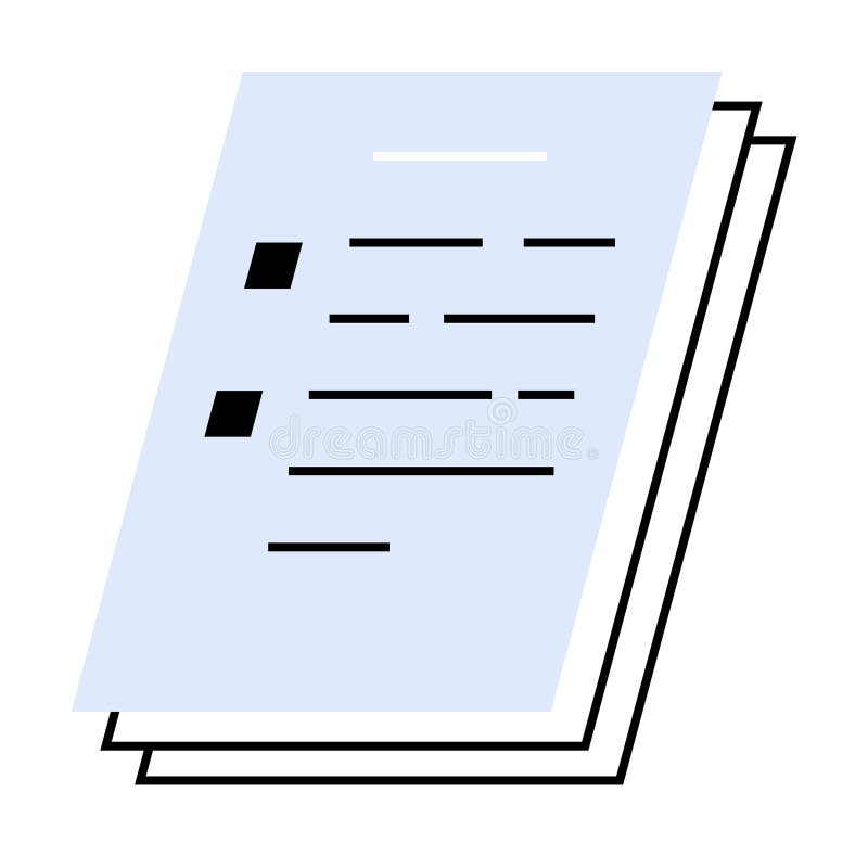 Minimalist Stack of Papers with Bullet Points for Checklist, Document ...