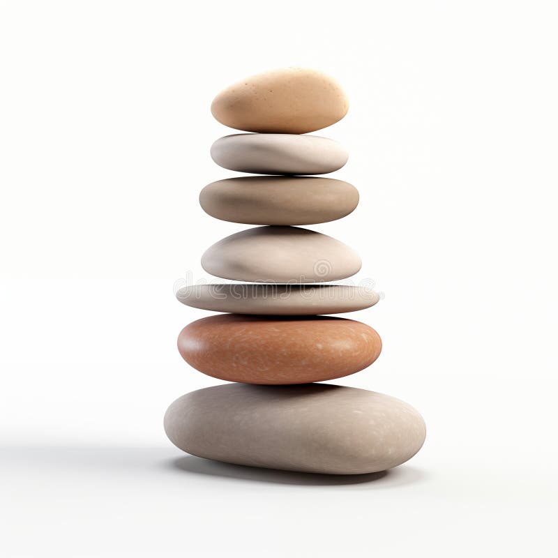Minimalist Stack of Smooth Stones in Neutral Tones Balanced on Each ...