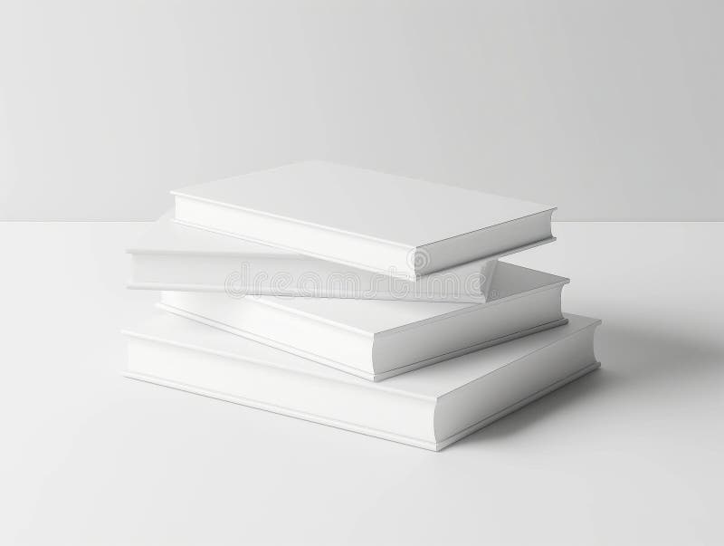 Minimalist Stack of White Books Stock Photo - Image of study, object ...