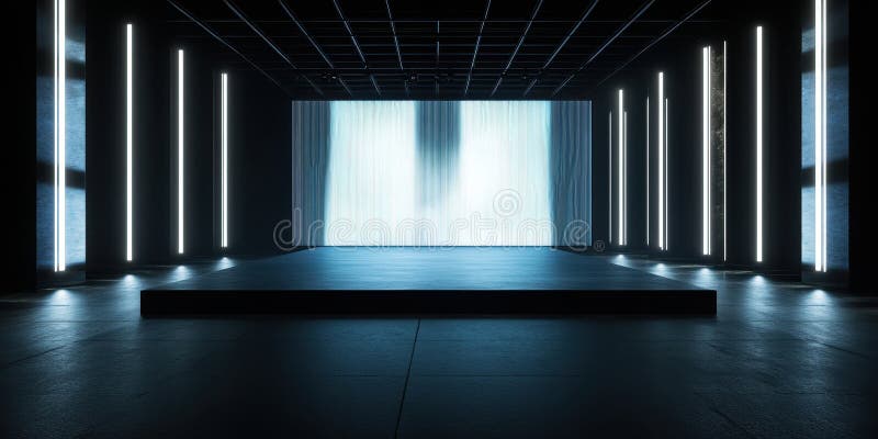 A Minimalist Stage Design with Dramatic Lighting and a Large Screen ...