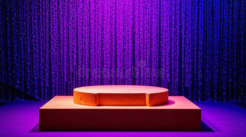A Minimalist Stage Setting Adorned with a Radiant, Gradient Backdrop ...