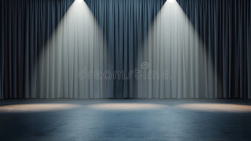 Minimalist Stage View with Central Spotlights Illuminating Empty ...