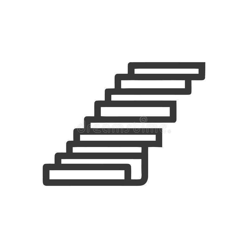 Simple Steps Staircase Icon, Ascending Progress Graphic Design Stock ...