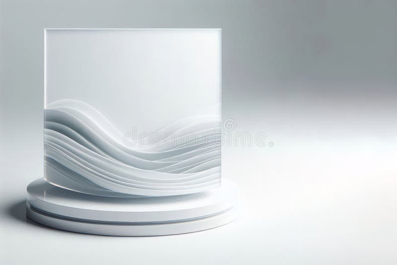 Minimalist Stand with a Wavy Pattern. Space for Text. Stock ...