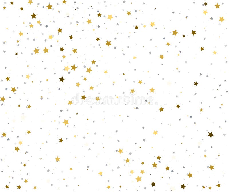 Minimalist Star Confetti Design with Gold and Silver Accents. Stock ...