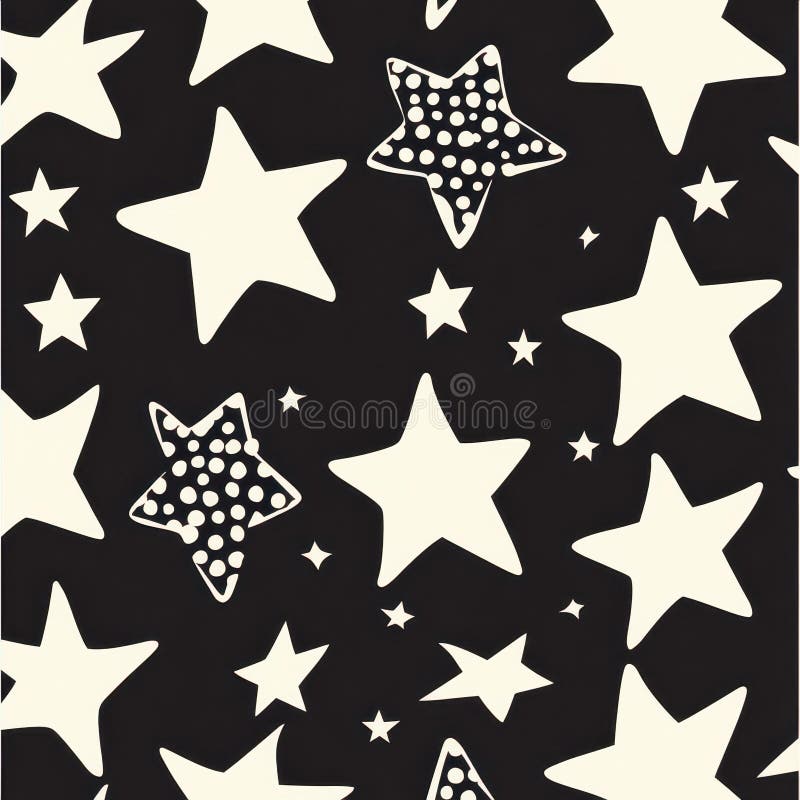 A Minimalist Star Pattern Design on a Black Background, Creating a ...