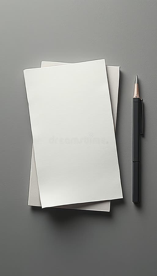 Minimalist Stationery Setup with Blank Notepads and a Sleek Pen Stock ...