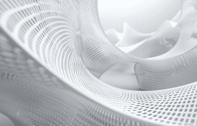 Minimalist Steel Mesh Frame Architecture Model in Light Gray and Silver ...