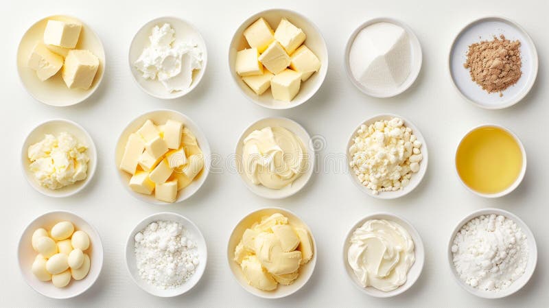 Minimalist Step by Step Butter Making Process on White Background for ...