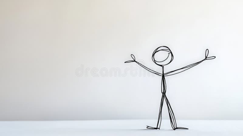Minimalist Stick Figure on White Background. Generative AI Stock ...