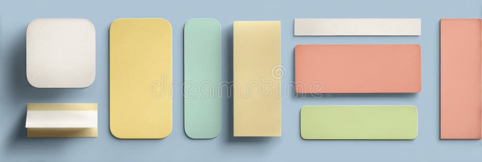 Minimalist Sticker Layout on Soft Pastel Background Ideal for Modern ...