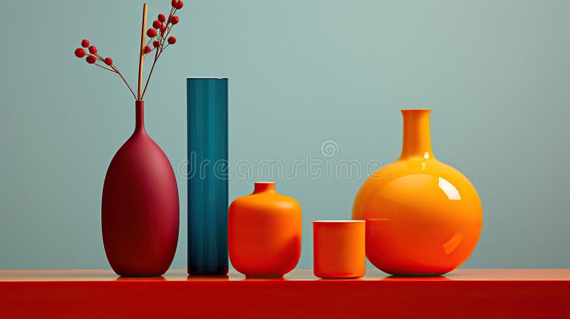 Minimalist Still Life with Bold Colored Objects. Generative Ai Stock ...