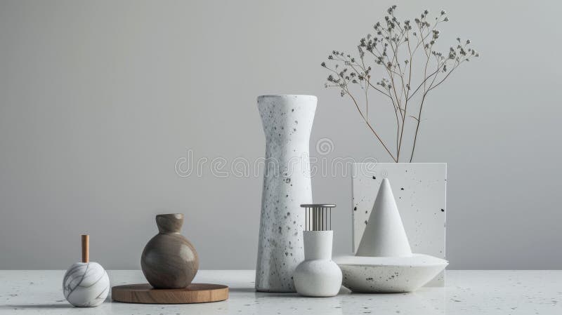 Minimalist Still Life with Elegant Vases Stock Photo - Image of design ...