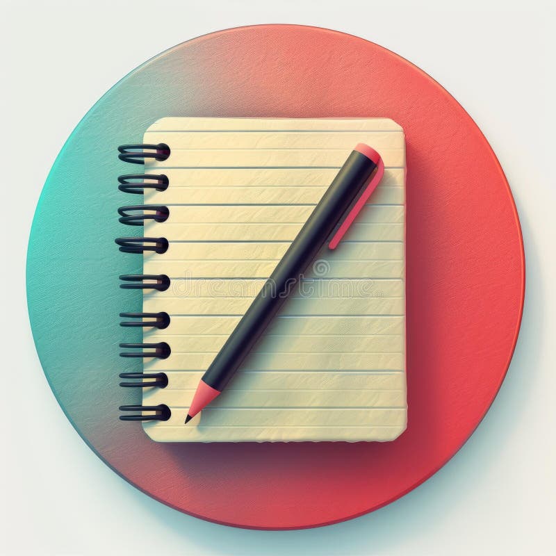 Minimalist Still Life: Notebook and Pencil on a Plate Generated Using ...