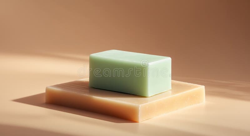 Minimalist Still Life. Two Bars of Soap on a Beige Background with ...