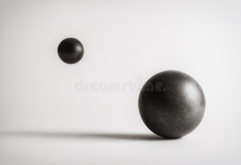 Minimalist Still Life of Two Spheres on White Background Stock ...