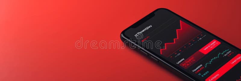 A Minimalist Stock Market App Interface on a Smartphone Showing ...