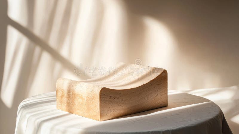 Minimalist Stone Sculpture with Soft Light and Shadows Stock Photo ...